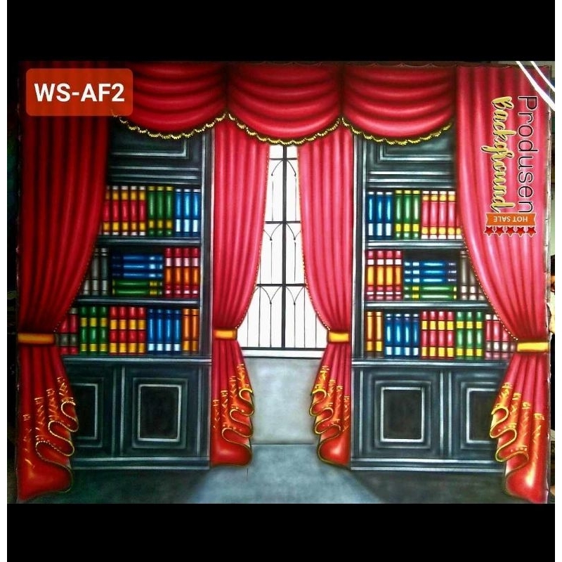 READY 3x2,5m Fabric Graduation Background Bookshelf Background Photo ...