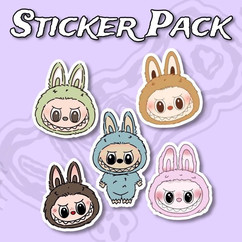 Sticker Labubu Large Pack Vol 2 Contents 5pcs Vinyl Waterproof | Shopee ...
