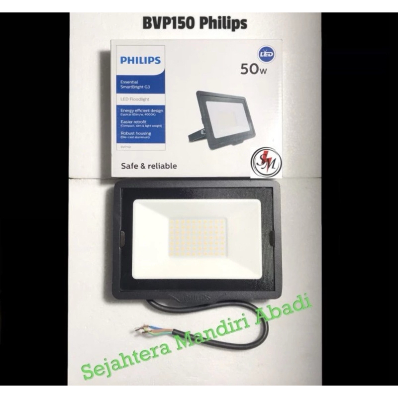 PUTIH Led Flood Light Spotlight 50 Watt BVP150 White Philips 6500K | Shopee Philippines