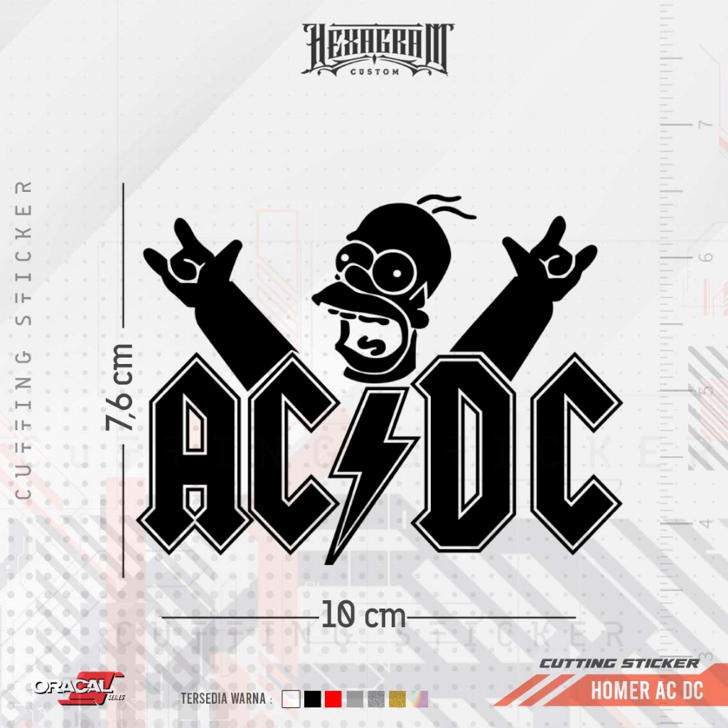 Cutting Sticker HOMER ACDC | Acdc Cutting HOMER Sticker | Shopee ...