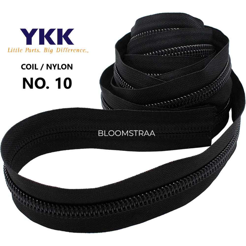 YKK Zipper Meter 10 RC Plastic Zipper Coil YKK Leaf Seleting no. 10 Chain 10RC Nylon Zipper ...