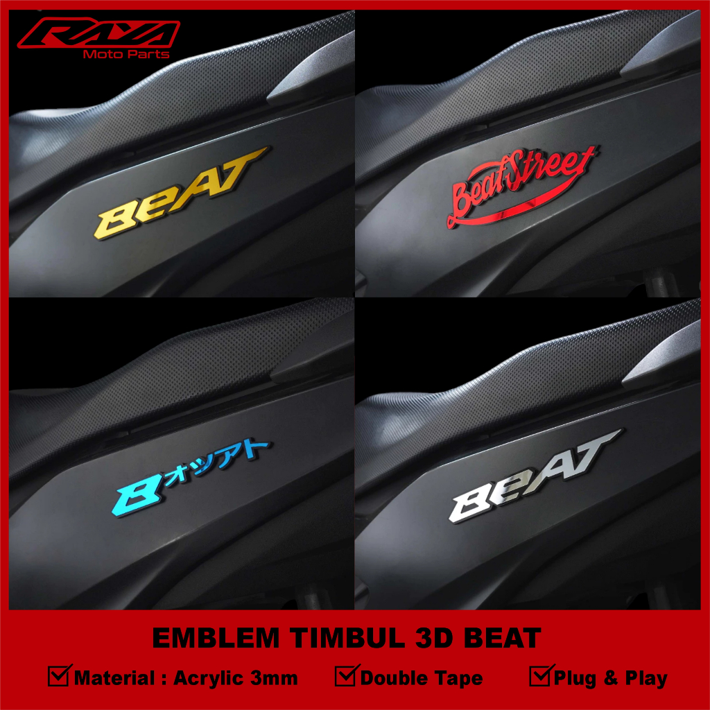 RAYA 2PCS Embossed Beat Emblem 3D Beat Embossed Logo Anti Rust | Shopee ...