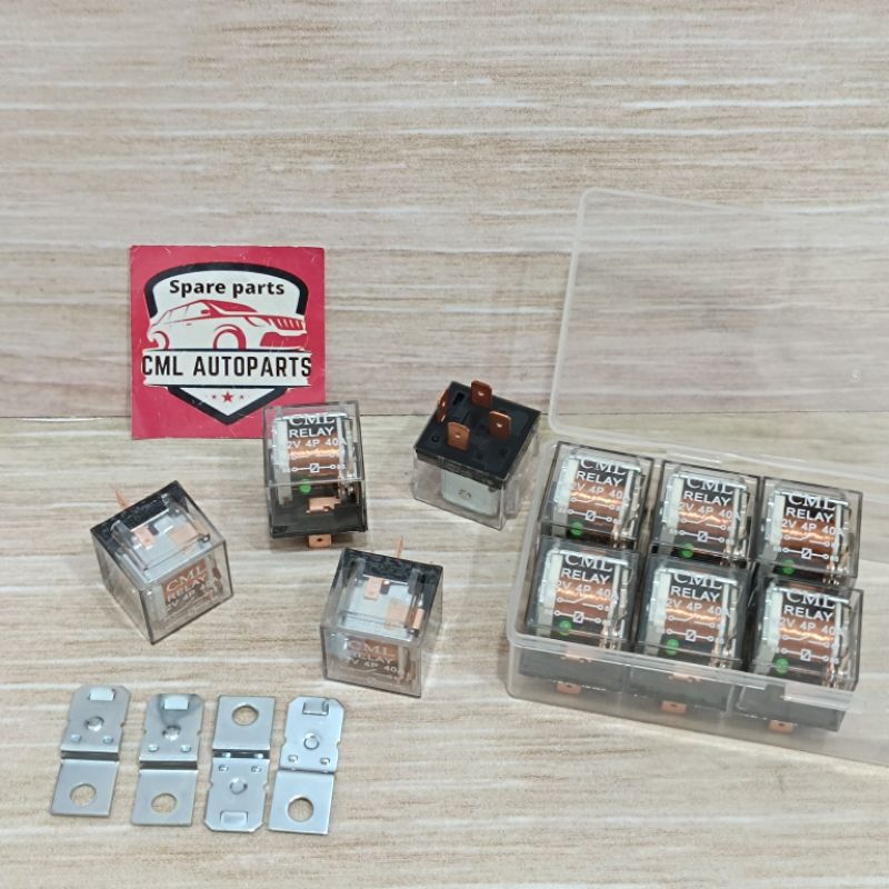 4 12 Volt 40 Ampere Leg Transparent Relay for Cars and Motorbikes ...