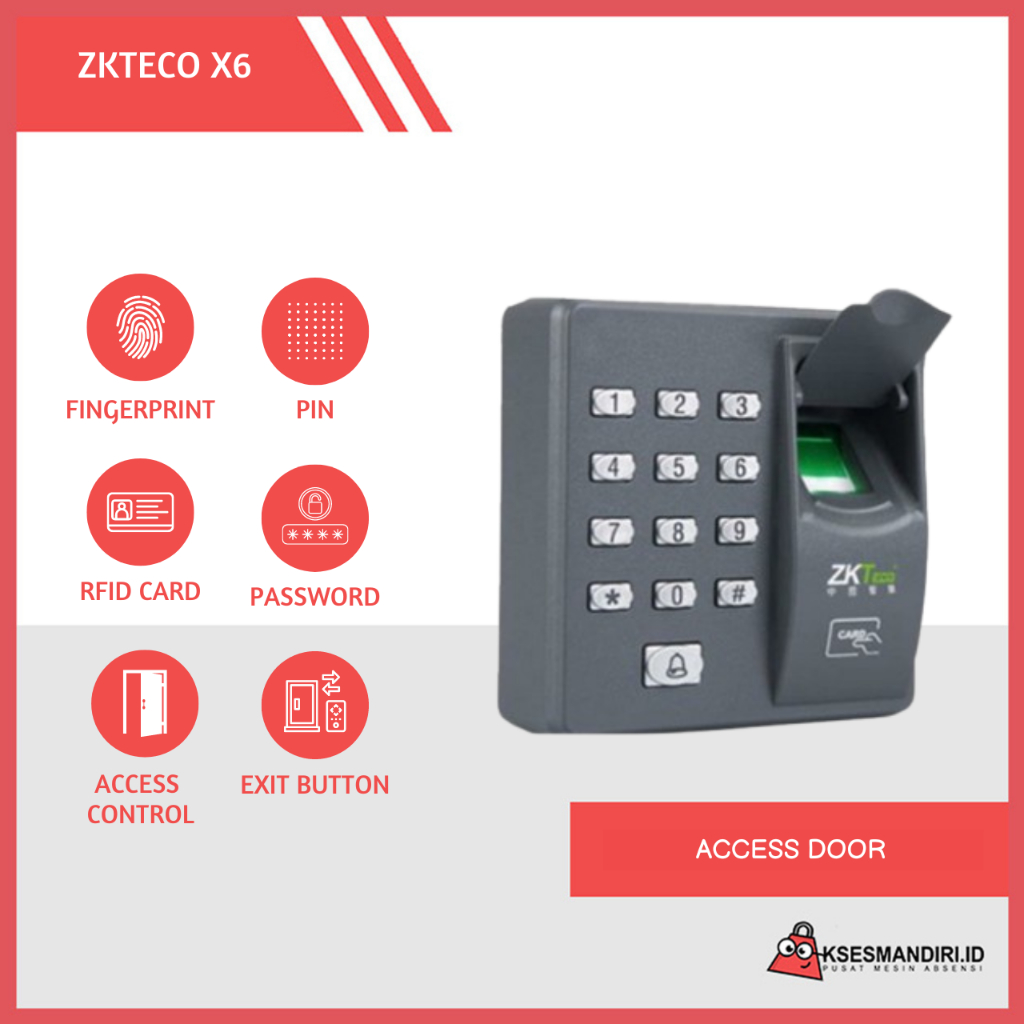 MESIN Access Door X6 Zkteco Machine INCLUDES ADAPTER | Shopee Philippines