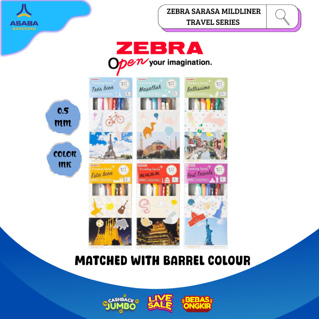 Asaba Bandung - ZEBRA SARASA MILDLINER TRAVEL SERIES - LIMITED EDITION ...