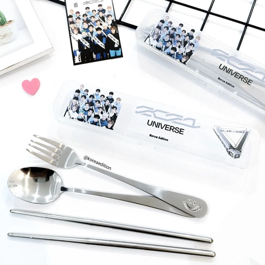 Cutlery Set Korean Cutlery Chopsticks+Case Kpop BTS BT21 EXO NCT ...