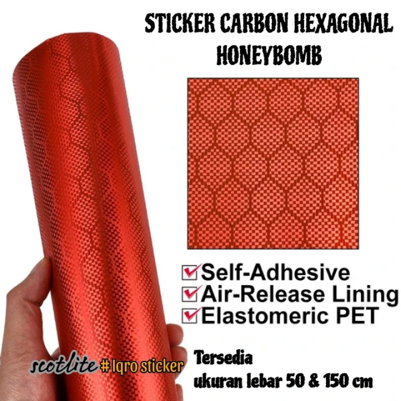 Honeycamb HEXAGONAL CARBON SPOTLET STICKER FOR CARS AND MOTORCYCLES ...