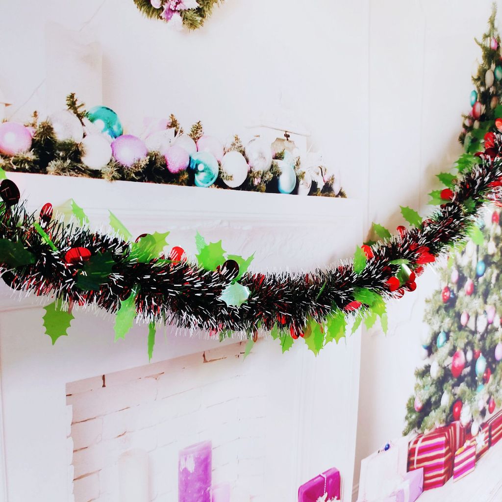 PUTIH MERAH Mystyle SLINGER LEAF SLINGER TINSEL RED CHRISTMAS TREE ...