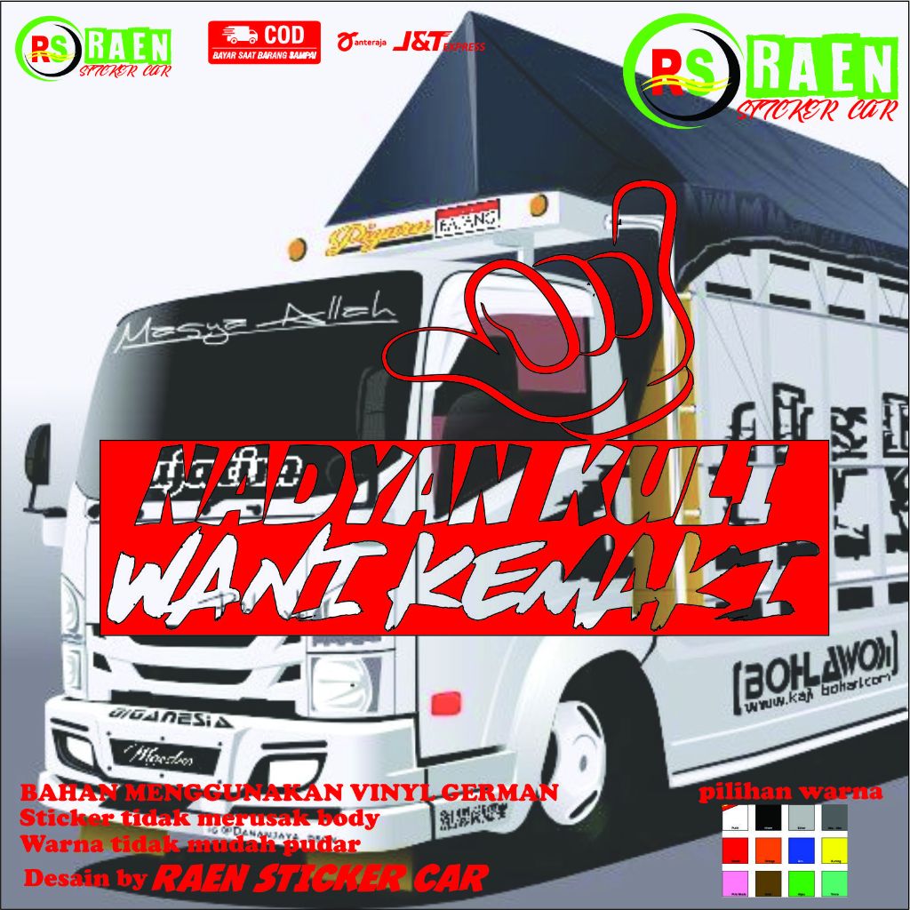 Cutting STICKER WORDS OF NADYAN MARBLE WANI KEMAKI CAR GLASS STICKER ...