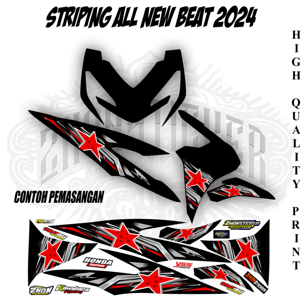 Striping ALL NEW BEAT DELUXE 2024 NEWEST STICKER LIS BINTANG STAR DISEL ...