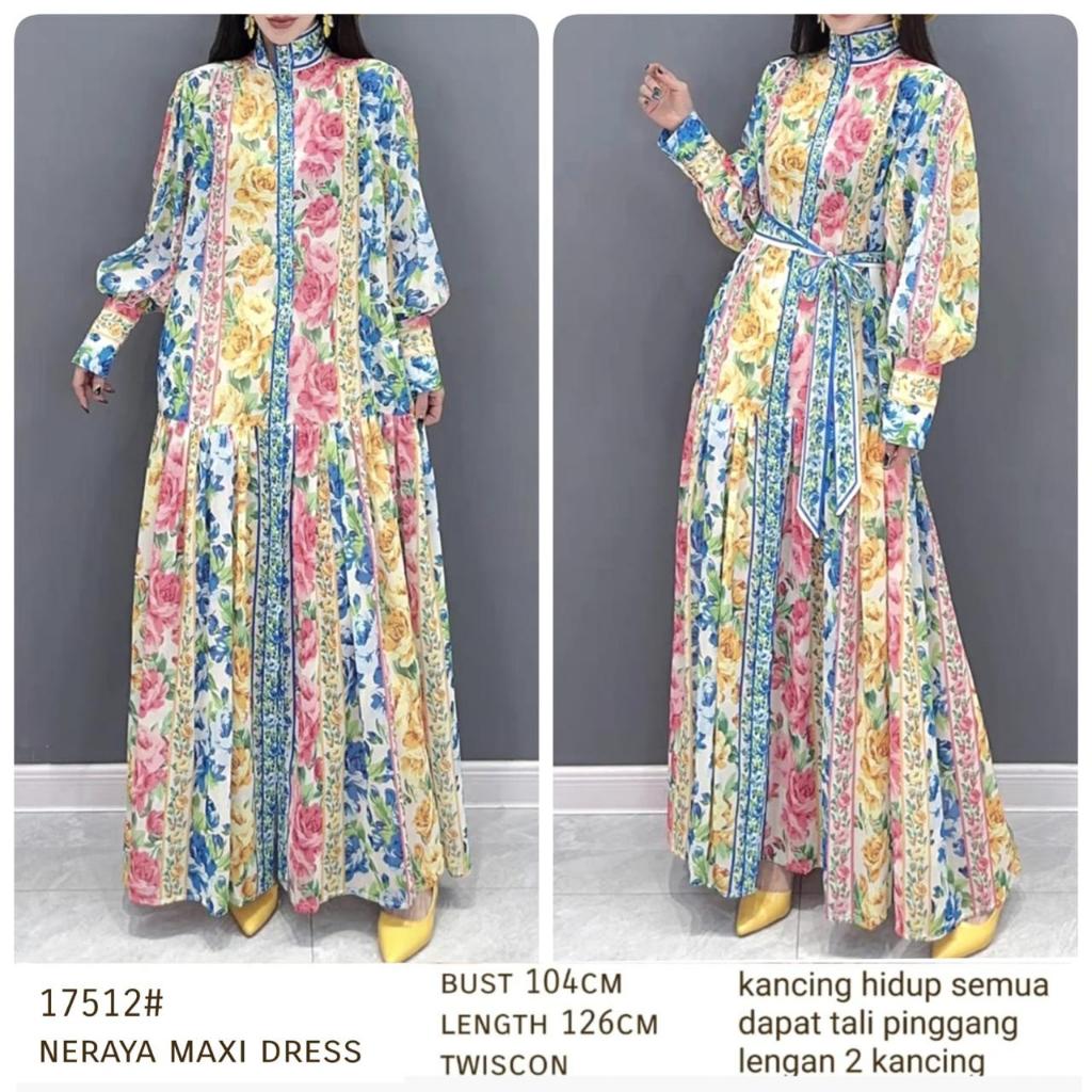 DRESS 17512 3M THREE M TM NERAYA MAXI DRES KOREA KOREAN Fashion ...