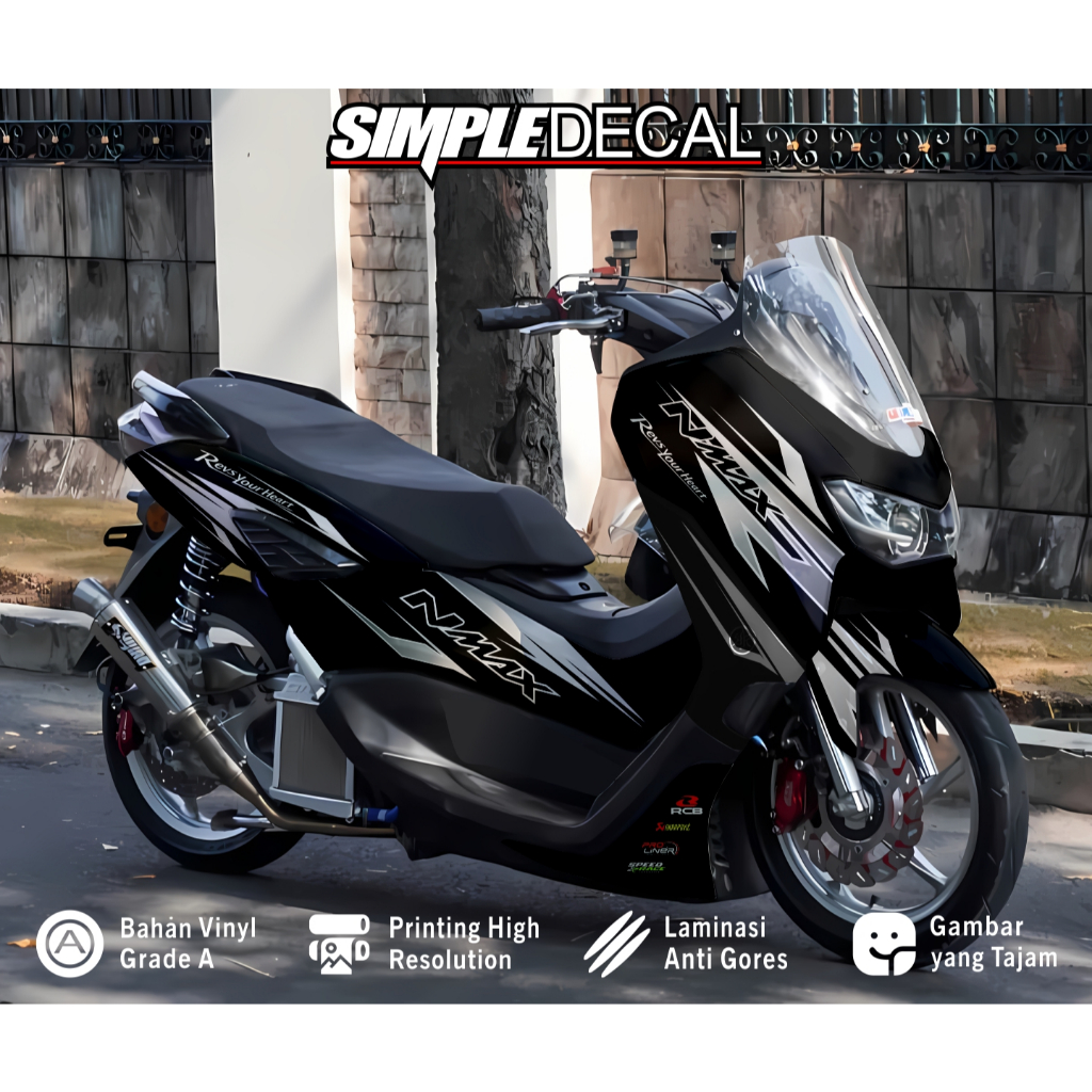 HITAM New nmax decal sticker, full body, matte black, custom graphic ...