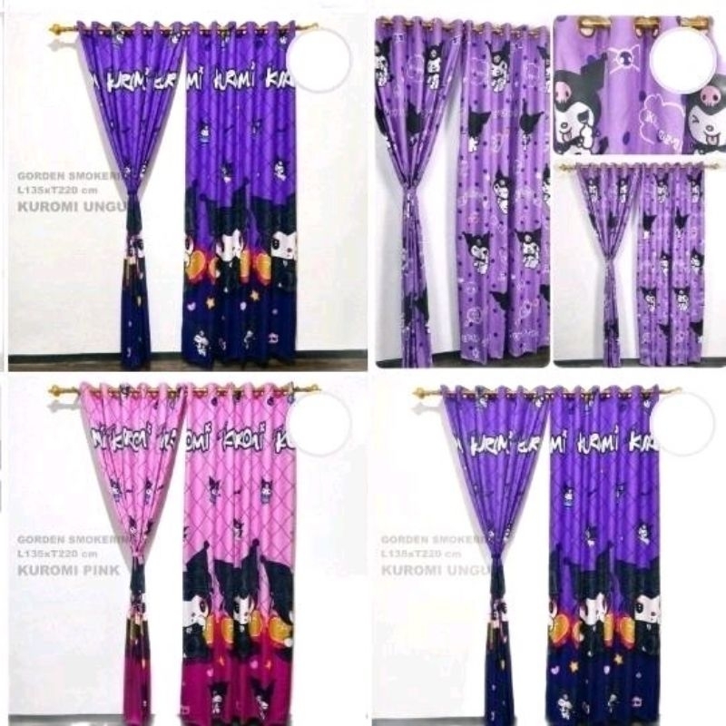 Kuromi Smokring Curtains 135x220 | Shopee Philippines