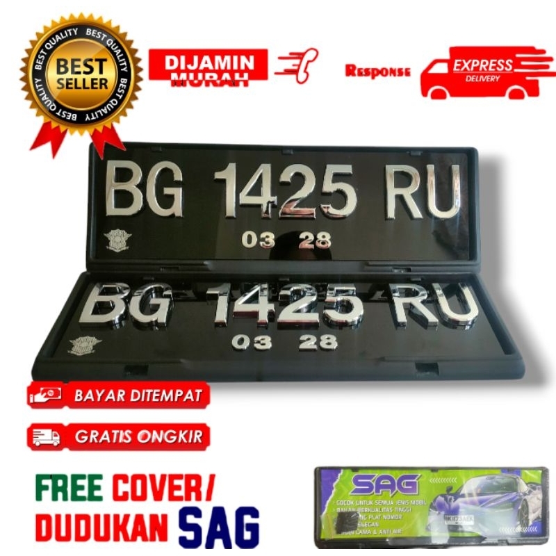 Chrome Luxury Embossed Car Plates/Set - 7 cm | Shopee Philippines