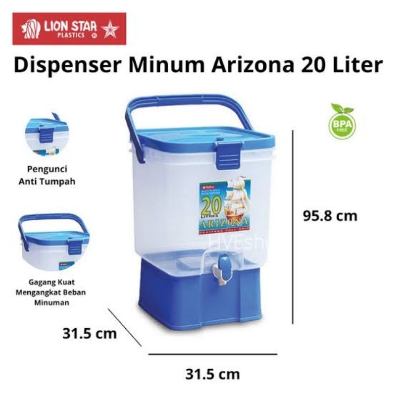 Faucet Drinking Water Container - Drink Jar Arizona 20 Liter Lion star ...