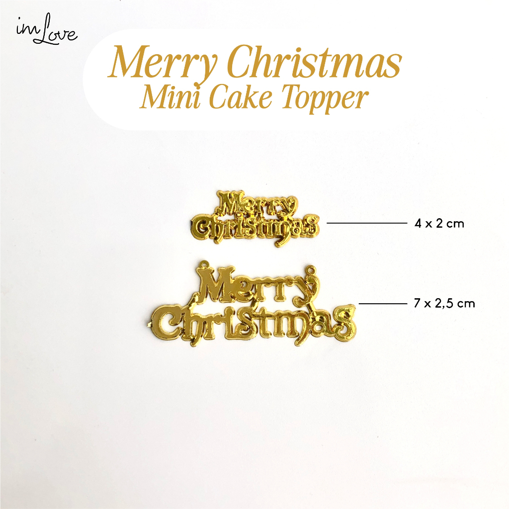 [10 PCS] Cake Topper with Merry Christmas Writing Christmas Cake ...