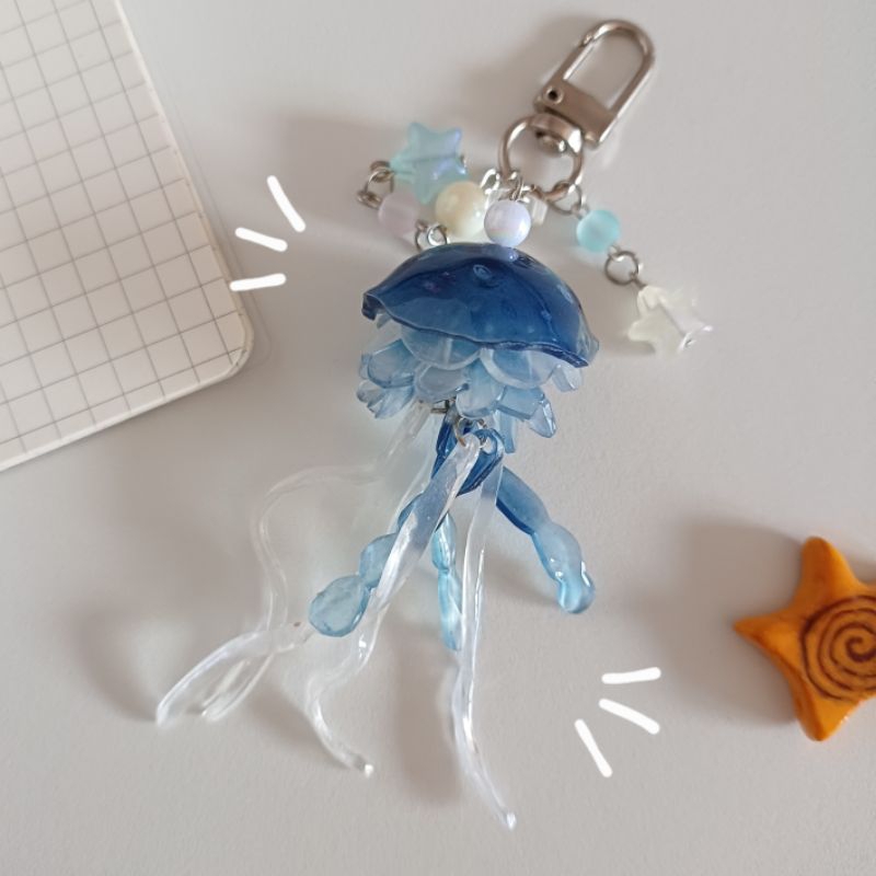 Jellyfish keychain blue ocean cute aesthetic handmade by lynamoon ...