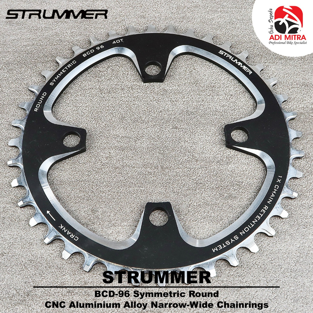 Strummer CNC Aluminum Alloy Narrow-Wide Chainring BCD-96 Asymmetric ...
