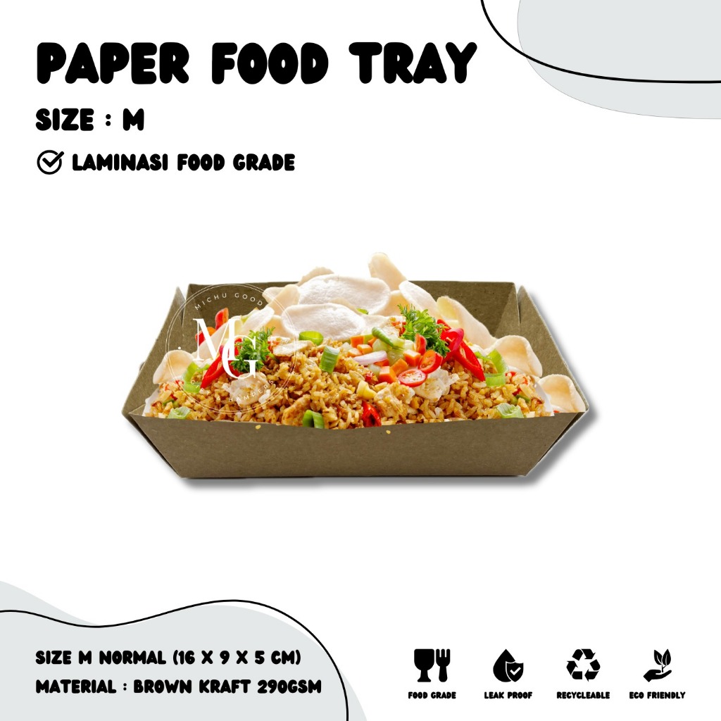 Food Tray Size M Food Grade / Food Tray / Food Paper / Food Packaging ...