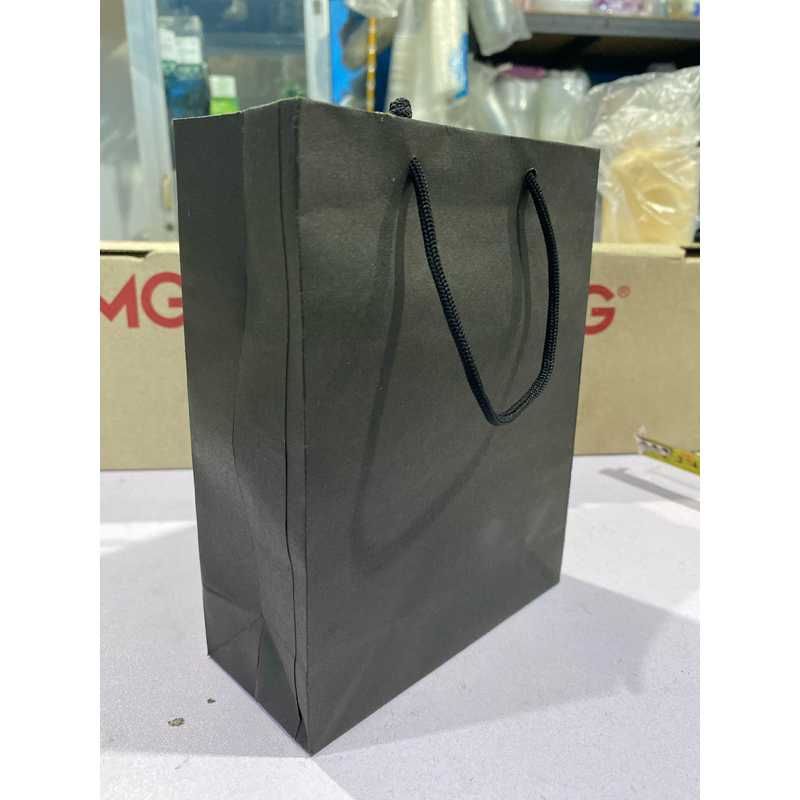 HITAM Black paper bag 18cm x 6cm x 14cm Contains 50pcs | Shopee Philippines