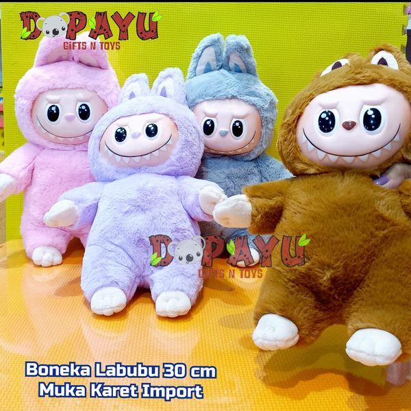 30cm Soft Cute Rubber Face Labubu Doll Imported Med Monster Softer ...