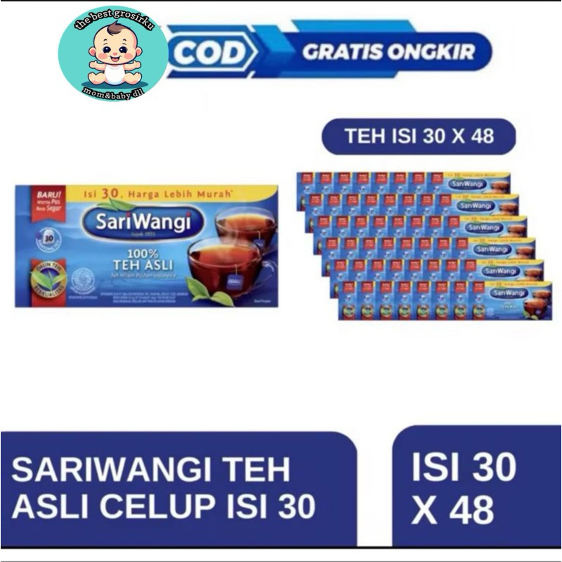 Sariwangi Original Tea Bags Contains 30 contains 48 (1 Carton) | Shopee ...