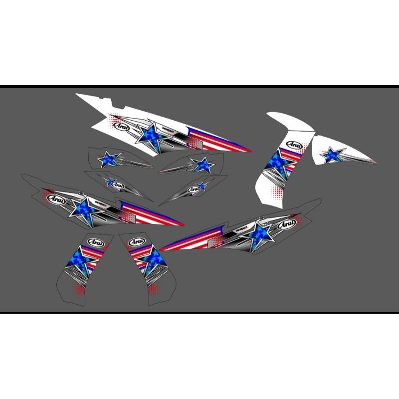 Striping STICKER MIO SOUL KARBU livery arai star transparent custom ...