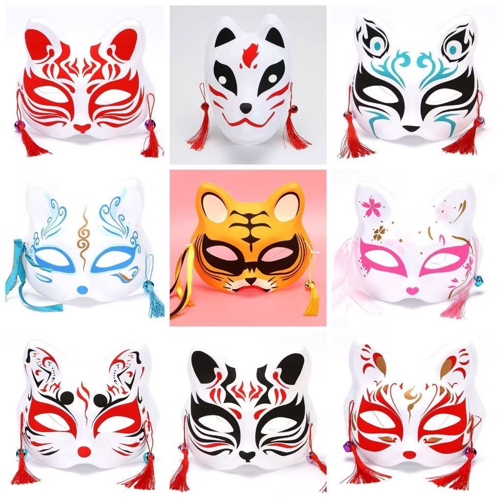 Anime cosplay kitsune japanese mask fox elf anbu fox demon slayer ...