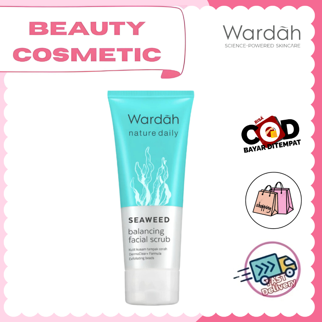Wardah Nature Daily Seaweed Balancing Facial Scrub 60ml || Facial Wash ...