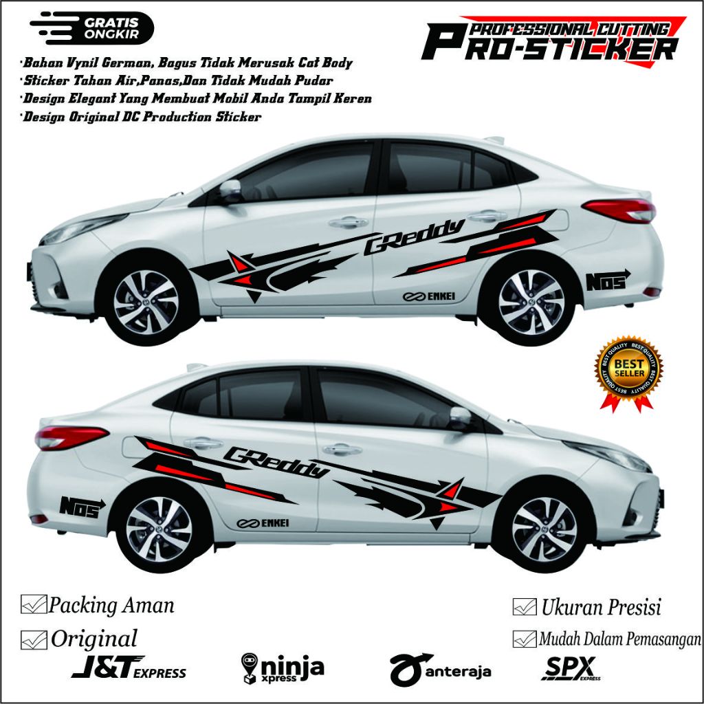 Toyota SEDAN CIVIC VIOS CAMRY COROLLA CAR STICKER NEWEST SEDAN CUTTING ...