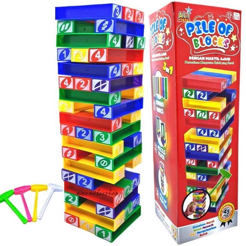 Pile Of Blocks Toy STACKO TOWER Building Blocks AU04 | Shopee Philippines