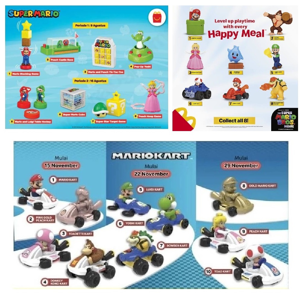 Children's Toys Happy Meals McD McDonald McDonalds Super Mario Luigi ...
