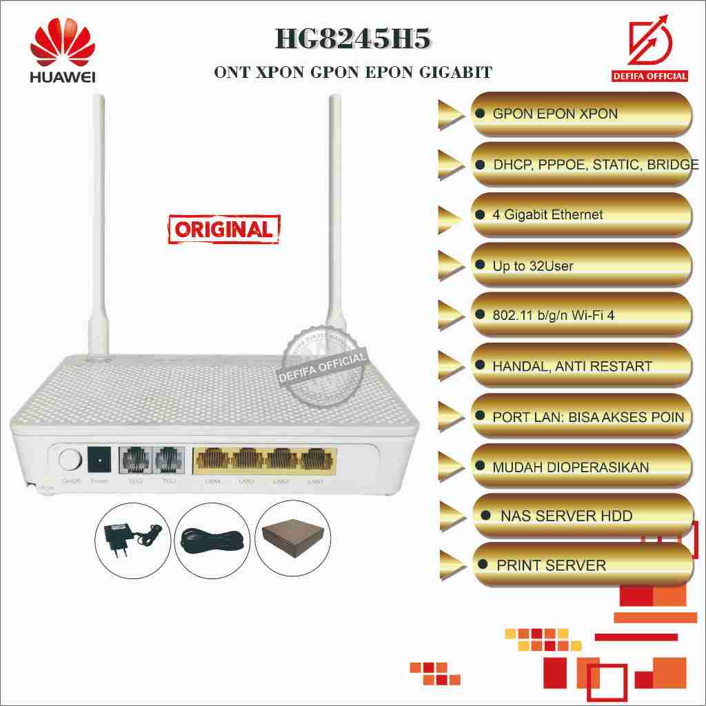 Ont Fiber Optic Modem Huawei HG8245H5 Wireless Wifi Router Gigabit GPON EPON XPON ONU | Shopee ...