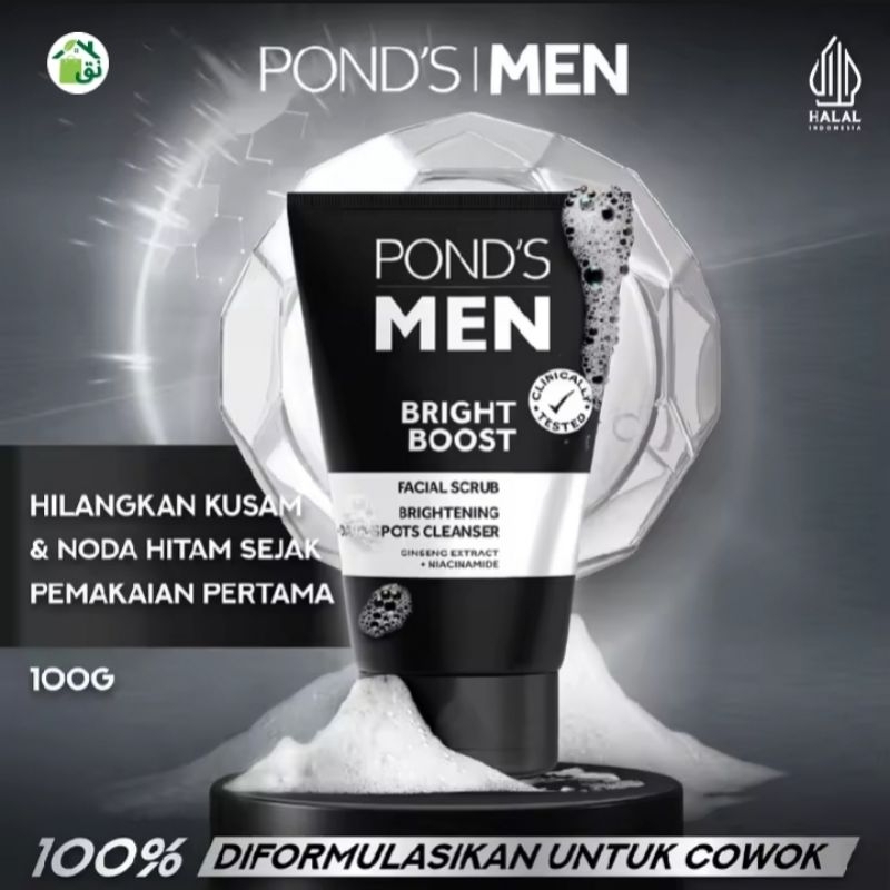 Ponds MEN BRIGHT BOOST FACIAL SCRUB 100G | Shopee Philippines