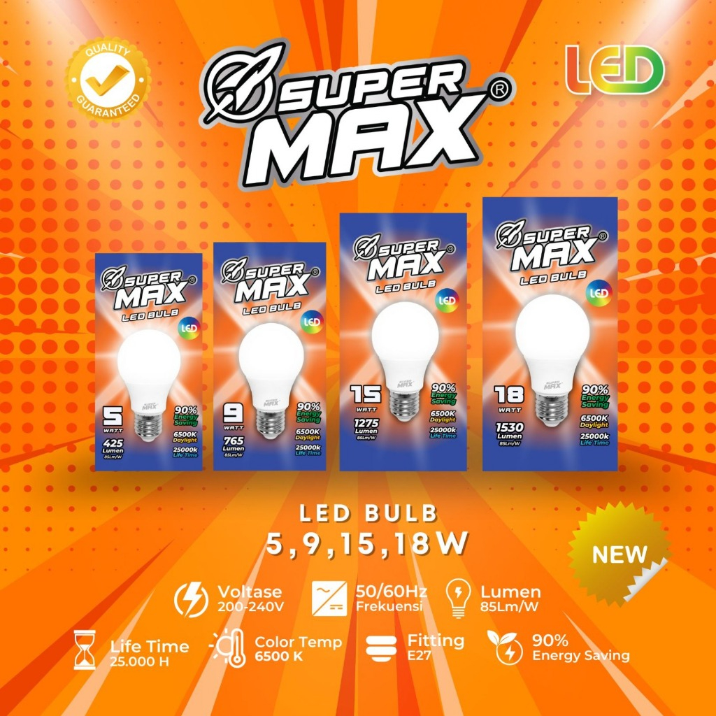 SUPER MAX LED Bulb Lamp / SUPER MAX Caspul Lamp 5/9/15/18/20/30/40/50 ...