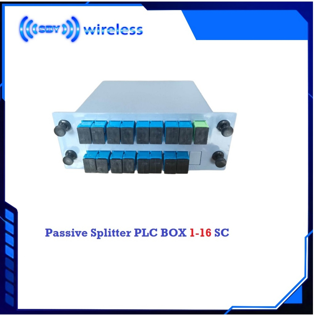 HIJAU BOX Splitter SC 1:16 , 1 Green 16 Blue (1SC/APC : 16SC/UPC) Passive Splitter PLC BOX ...