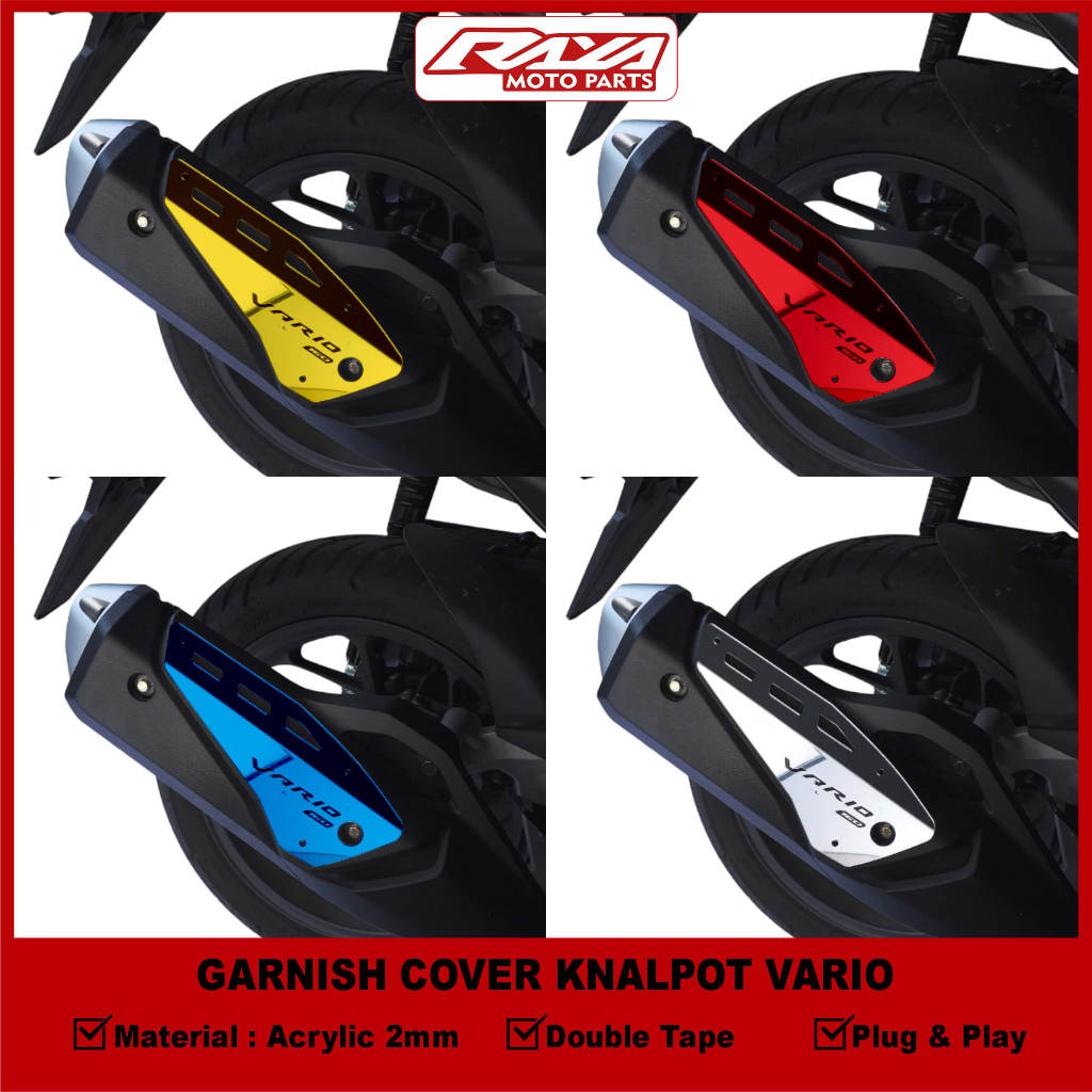Raya - Garnish Exhaust Cover VARIO 160 mirror chrome stainless steel acrylic material | Shopee ...