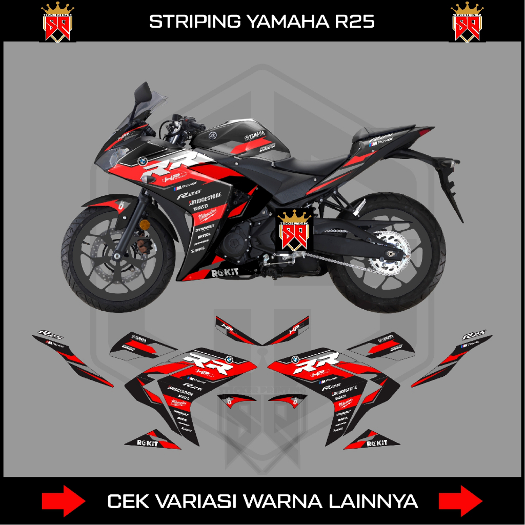 Striping STICKER R25 OLD / DECAL STICKER YAMAHA R25 YZF25 LIVERY ...