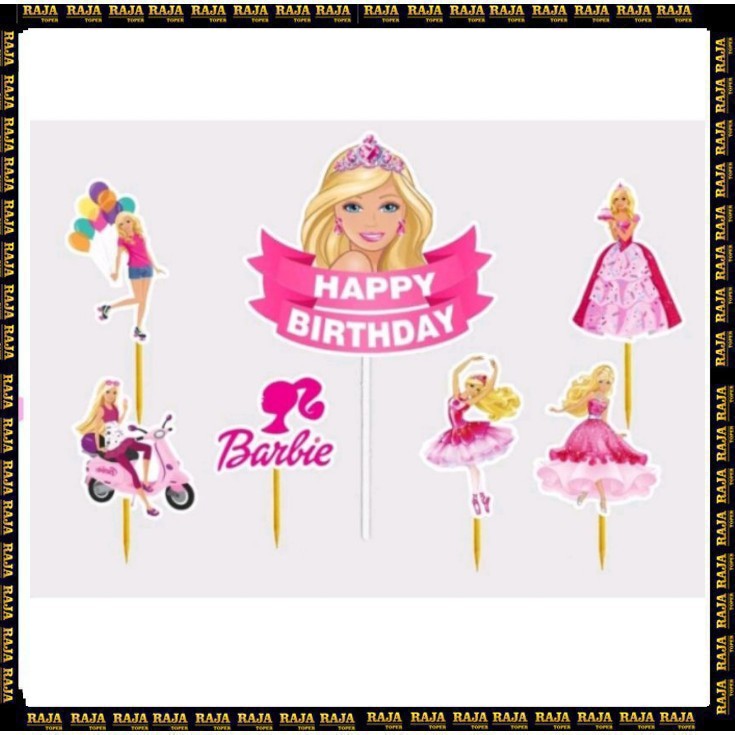 Barbie character Topper Topper Birthday cake decoration Topper cake ...