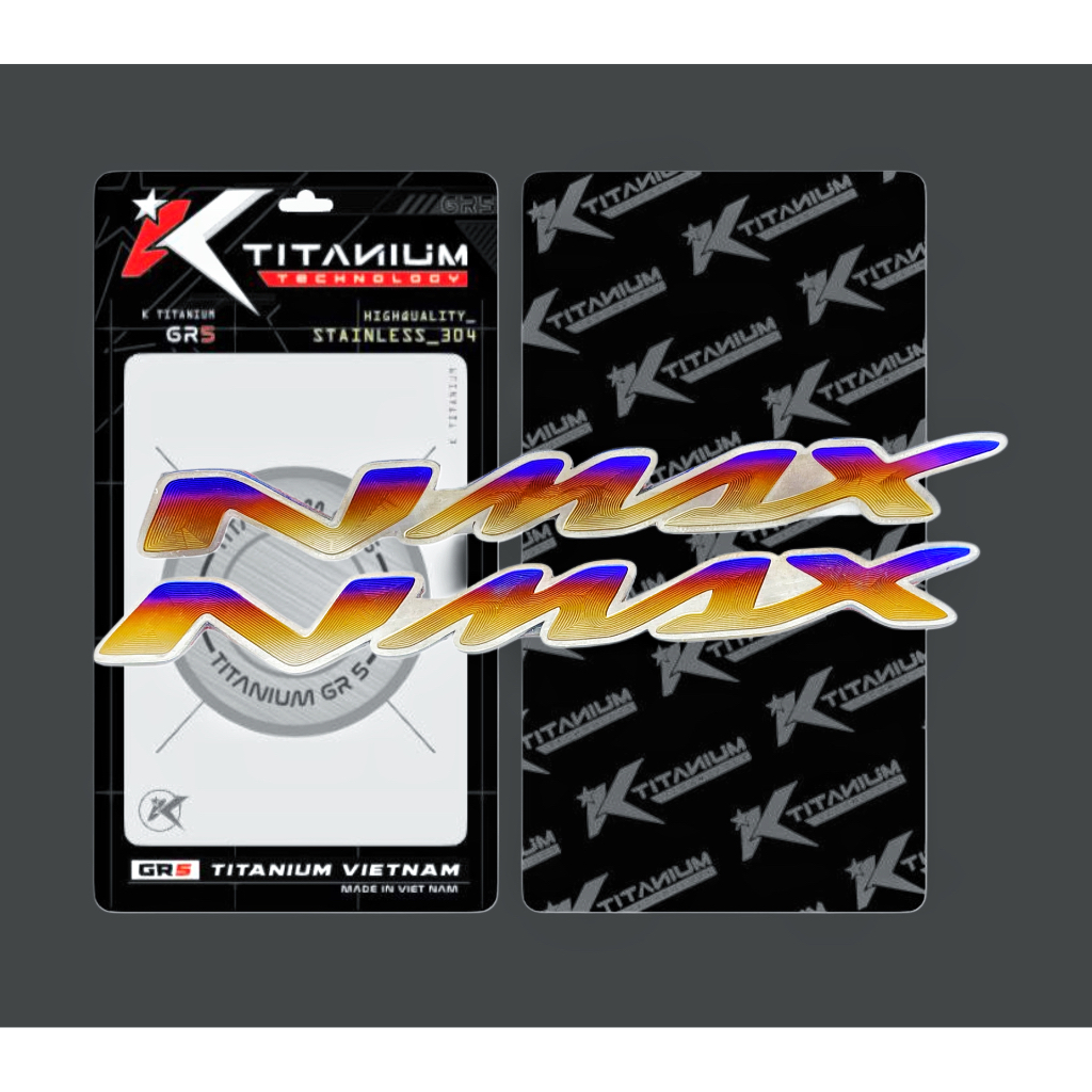 GR5 ORIGINAL TTANIUM NMAX BODY LOGO EMBLEM PRICE 1 SET LEFT RIGHT ...