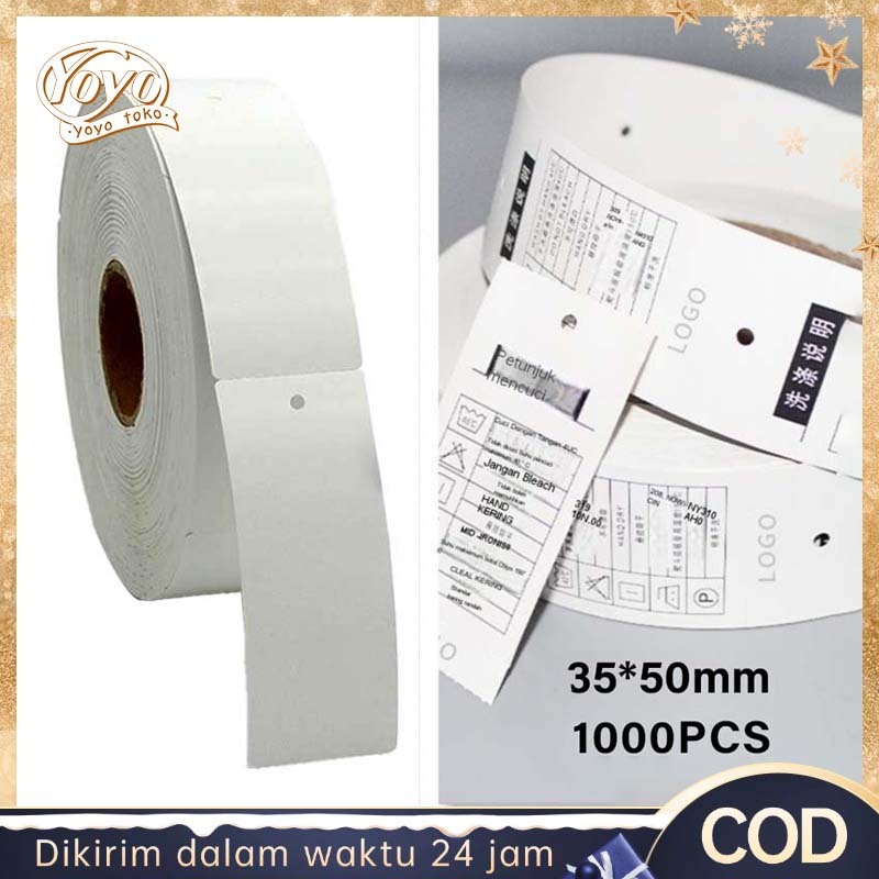 PUTIH 1000pcs Cardboard Hang Tag Labels Blank Hang Tag Clothes Hang Tag ...