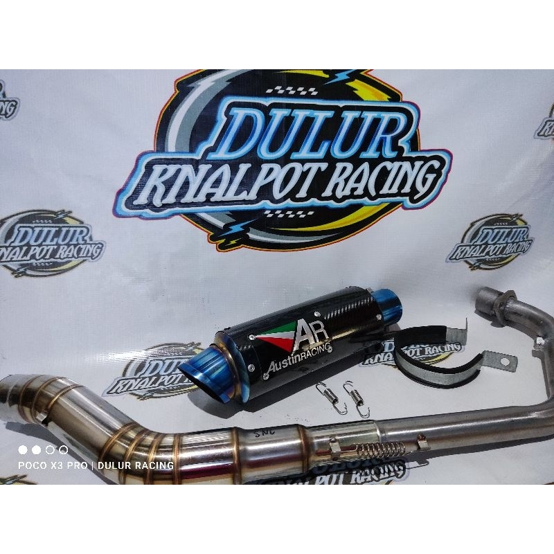 Racing Austin Super Open pipe Kou Mahachai exhaust pipe Canister 51mm 1 ...