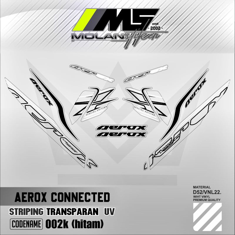 Decal Sticker Striping Variation Transparent Uv Aerox 155 Connected ...