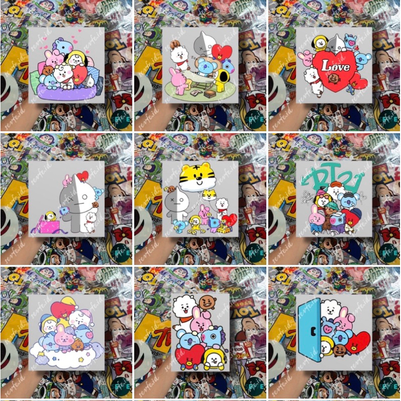 Dtf Stickers Iron-On Screen Printing BT21 Stickers | Shopee Philippines