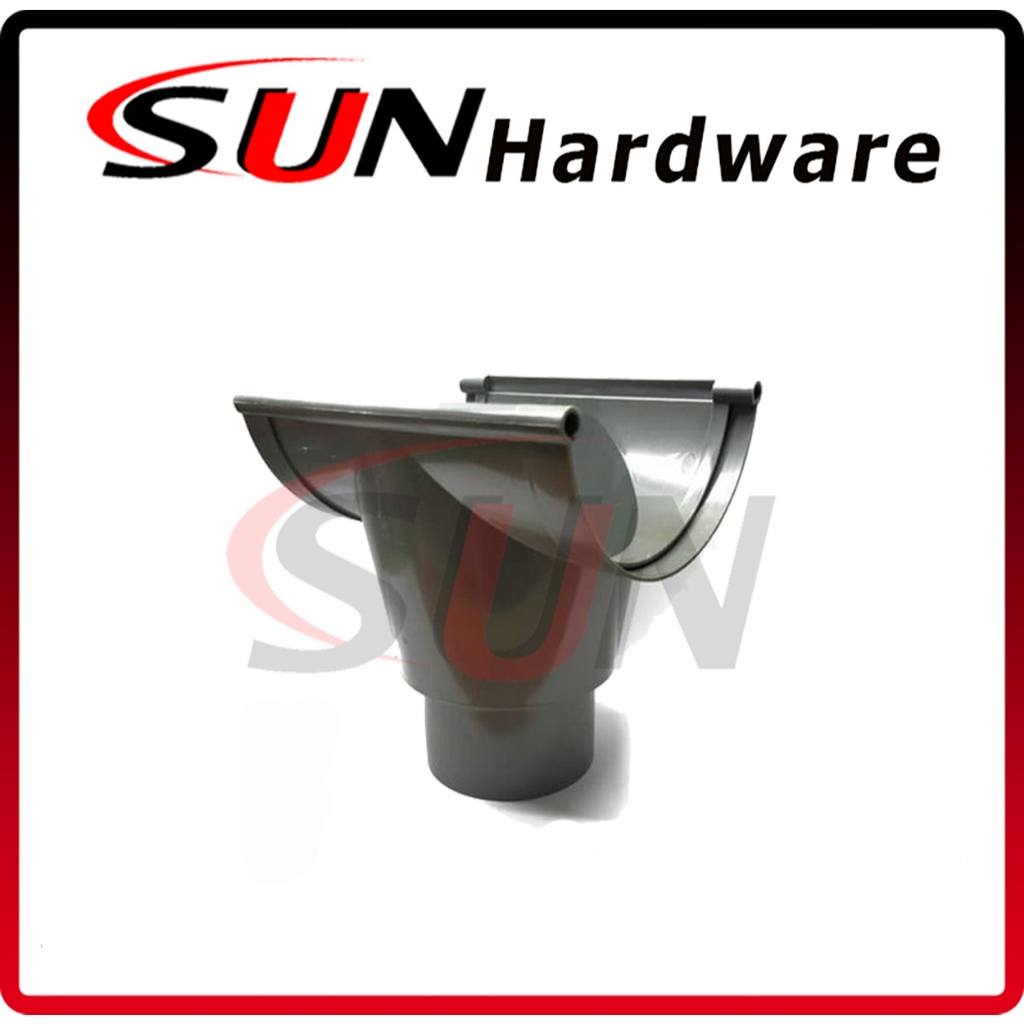 Water Gutter Funnel 6 Inch U Semicircular Round PVC Plastic Gray Drain ...