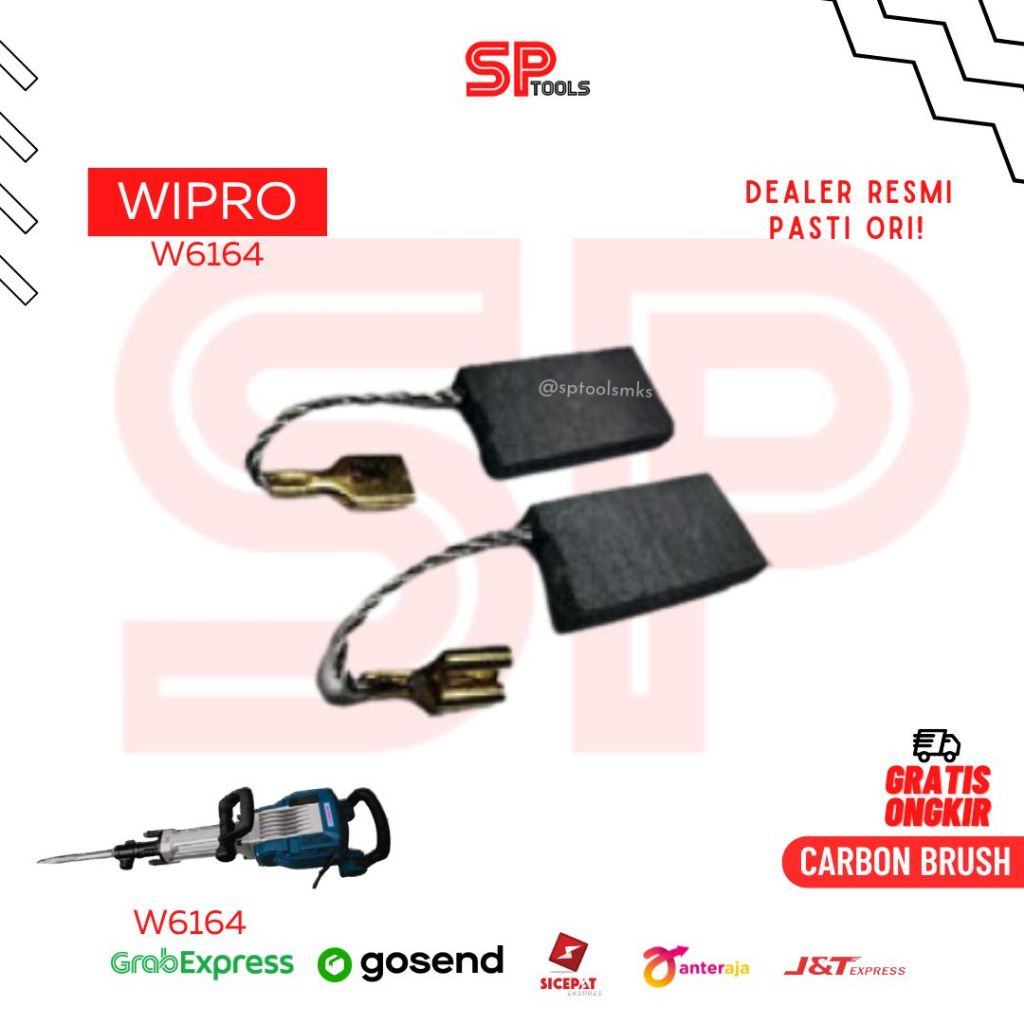 MESIN CARBON BRUSH / CHARCOAL / SPULING HAMMER DEMOLITION W6164 WIPRO ...