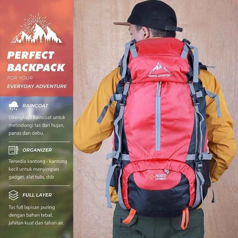 Carier Bag Outdor Backpack 60L + Rain Cover // Men's Mountaineering Bag ...