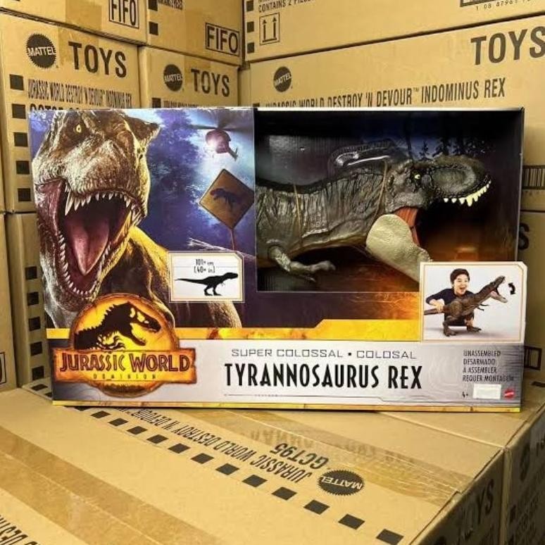 Jurassic WORLD ORIGINAL MATTEL SUPER COLOSSAL TYRANNOSAURUS REX T-REX ...
