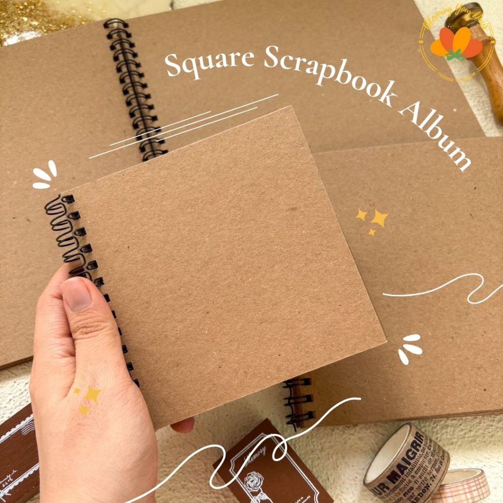 Scrapbook Album Square Scrapbook Plain Box Scrapbook Album brown book ...