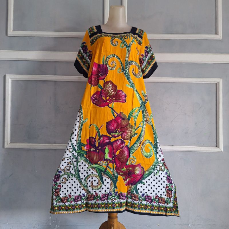 Hengky Sikak Daster with Root Onde Rainbow Flower motif Ld 120cm Pb ...